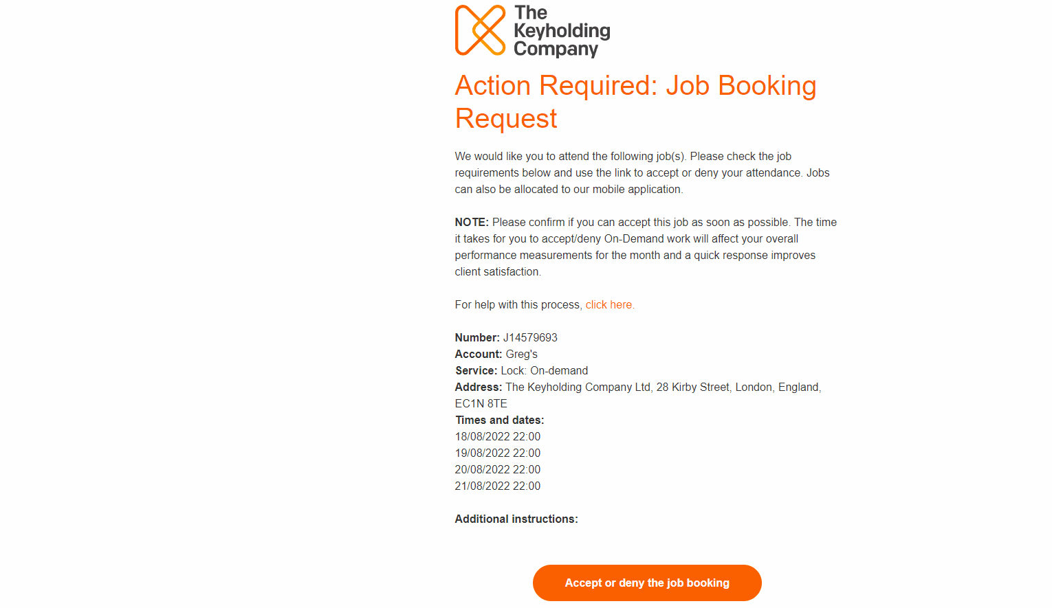 Accept or decline an on-demand booking – The Keyholding Company